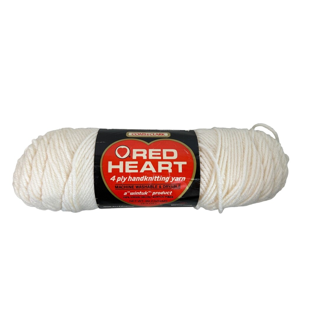 Red Heart 3 off White Wintuk Acrylic 4 Ply Handknitting Yarn 3.5 Oz USA ...