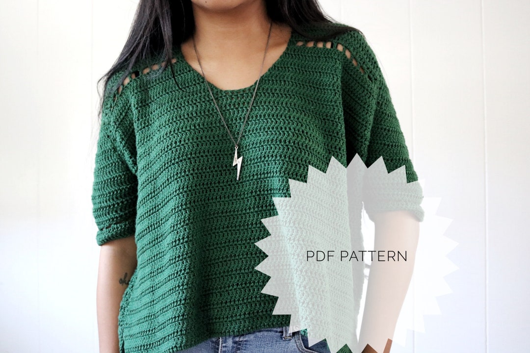 Crochet Shirt Pattern, Beginner Crochet PDF Pattern, Modern Crochet Top ...