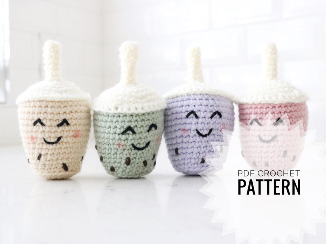 Crochet Boba Tea Pattern, Amigurumi Boba Pattern, Kawaii Bubble Tea ...