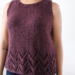 Knitted Top Pattern , Sleeveless Knit Top for Women, Knitting Patterns ...