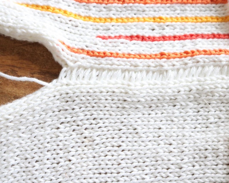 Knitted Top Pattern Easy Knit Top With Vertical Stripes - Etsy