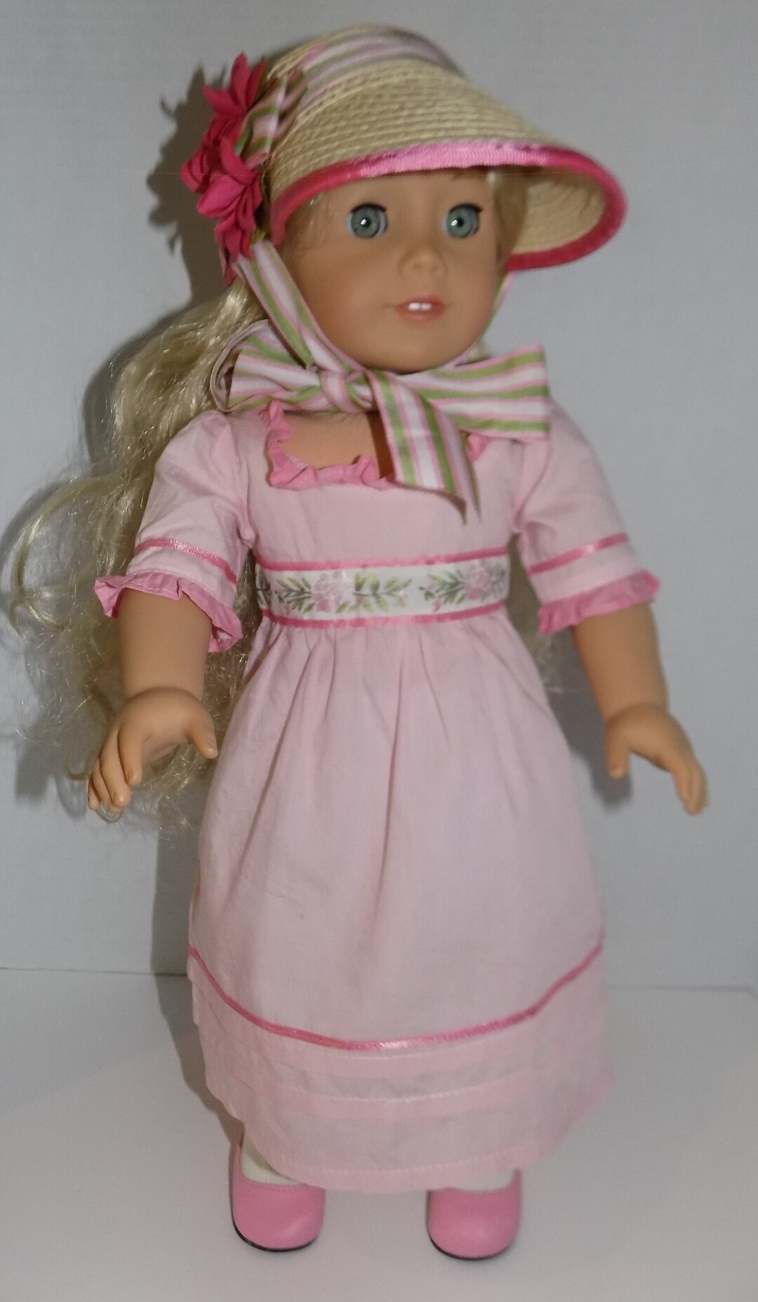 Retired HTF Historical Caroline American Girl Doll W Meet Outfit, Straw ...