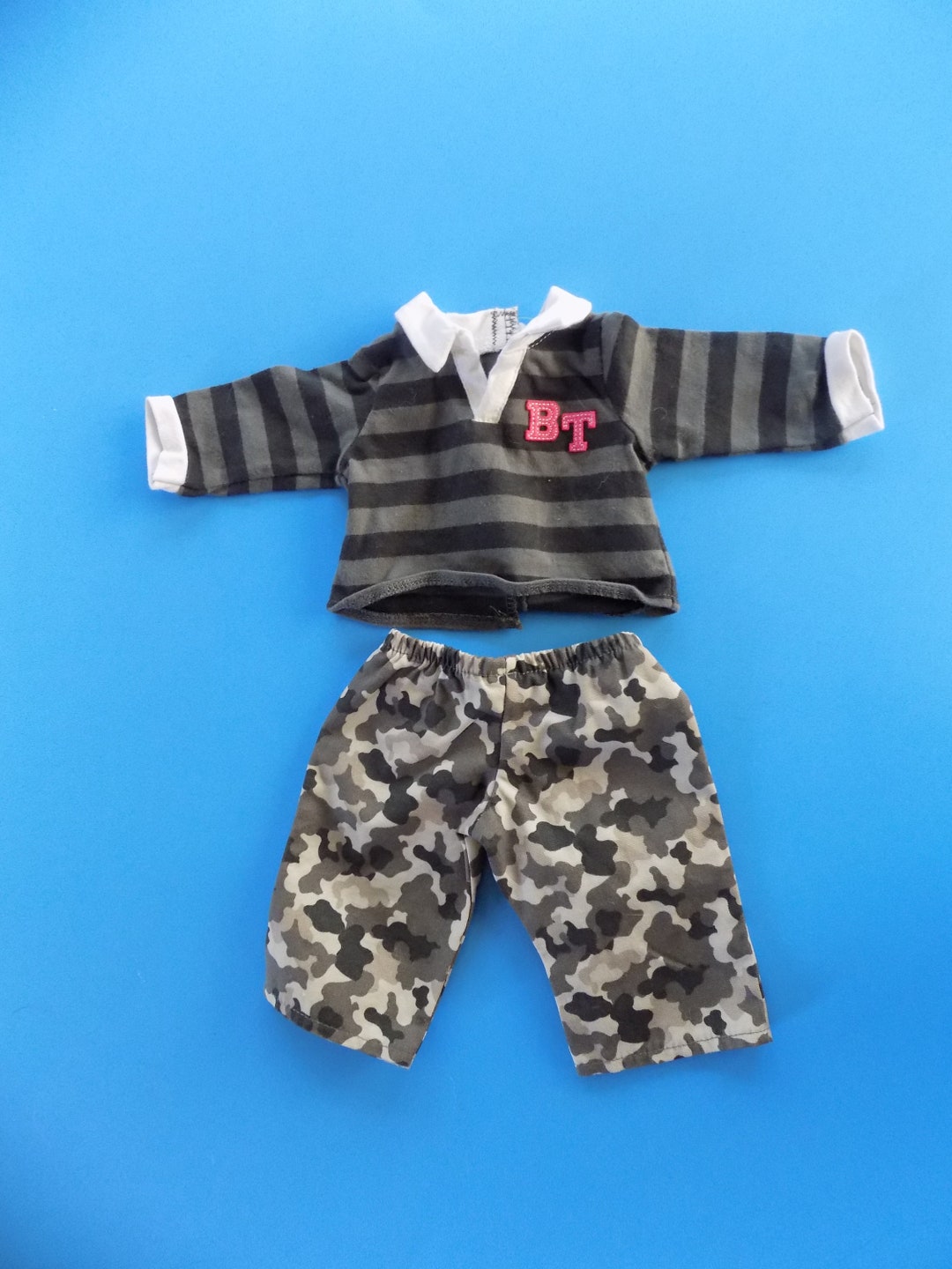 HTF Retired Bitty Twins American Girl Baby Doll Camouflage Gray Boy ...