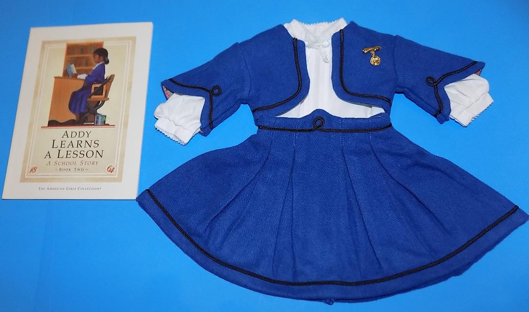 Addy American Girl Doll Blue School Outfit - Jacket Skirt Blouse Suit W ...