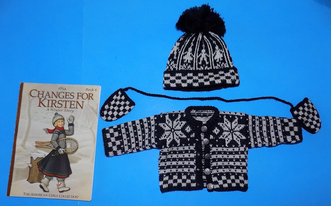 1989 HAND KNITTED Kirsten Winter Sweater Woolens Set Pleasant Company ...