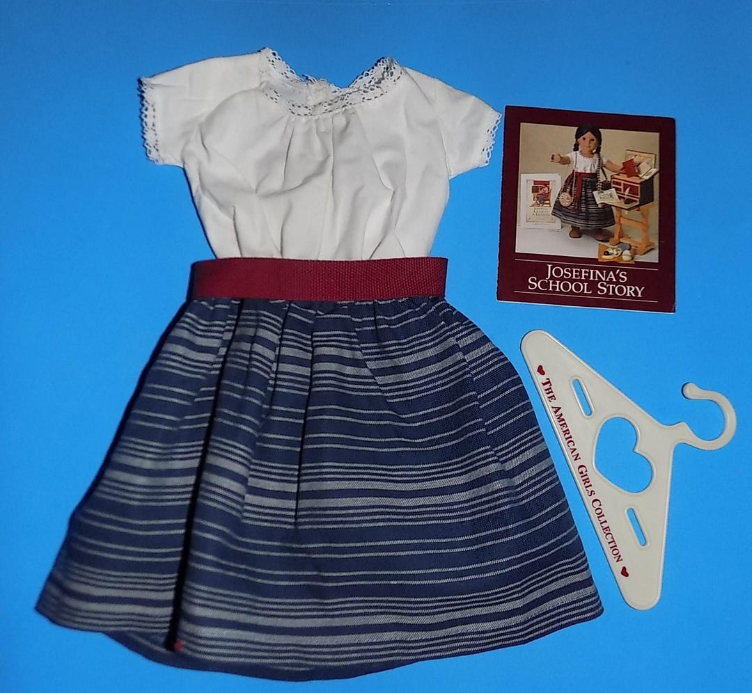 Josefina Indigo School Outfit American Girl Doll Skirt Top Woven Belt ...