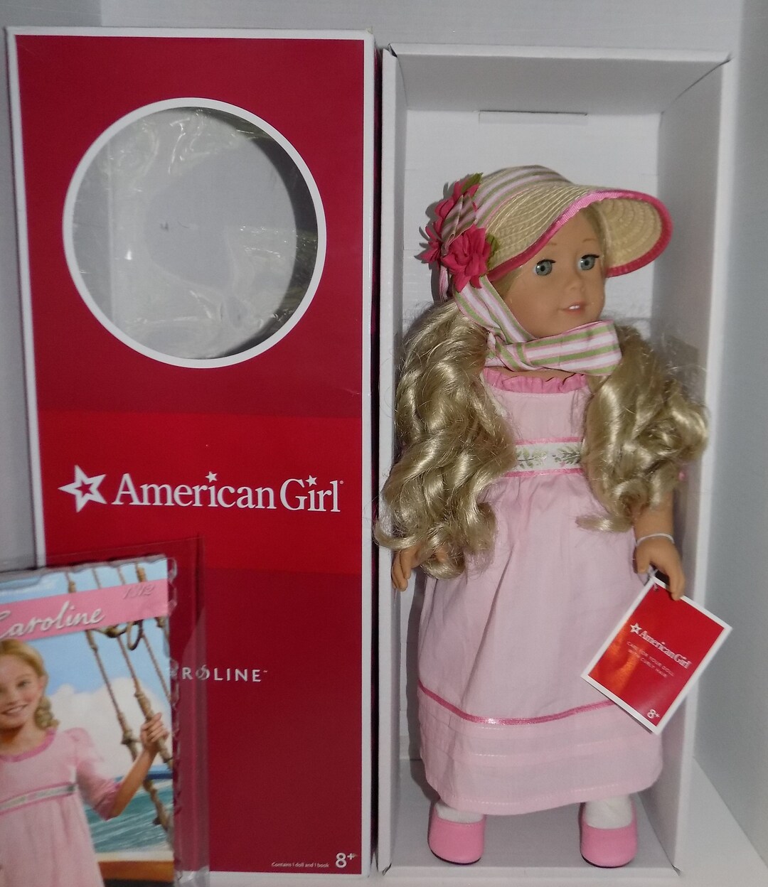 HTF 1st Version Caroline American Girl Doll W Box, Meet Outfit, Straw ...
