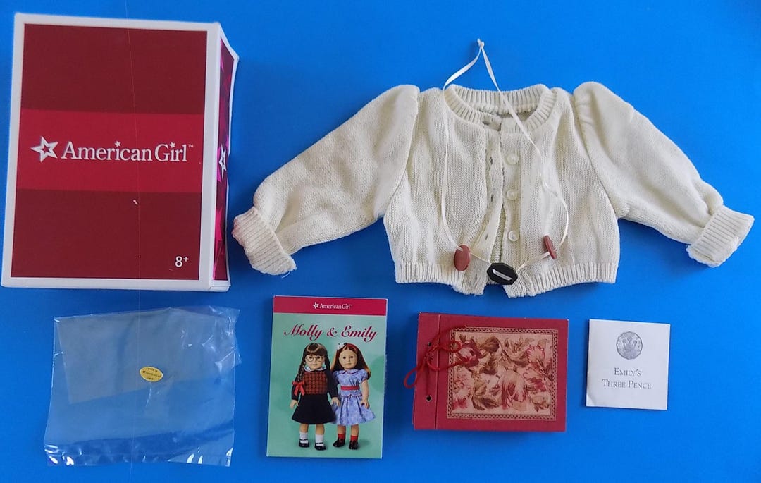 HTF New Retired Emily Meet Accessories NIB American Girl Doll Sweater ...
