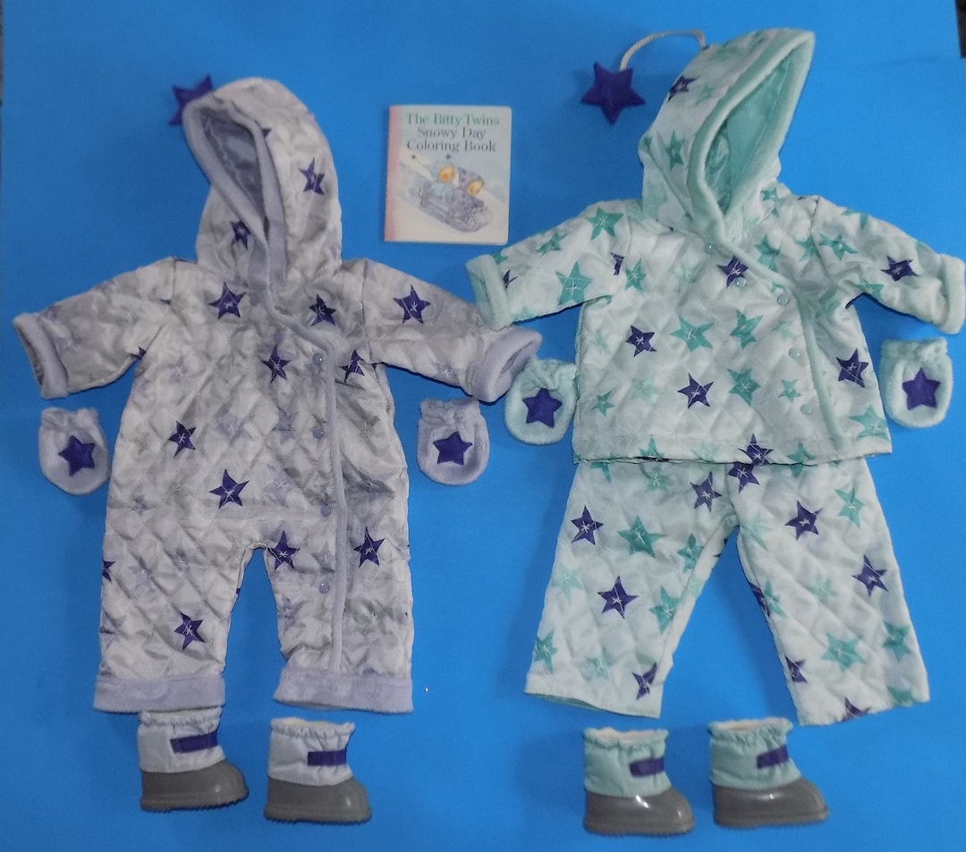 HTF Like New Bitty Twins Snowy Day Snowsuits American Girl Baby Doll ...