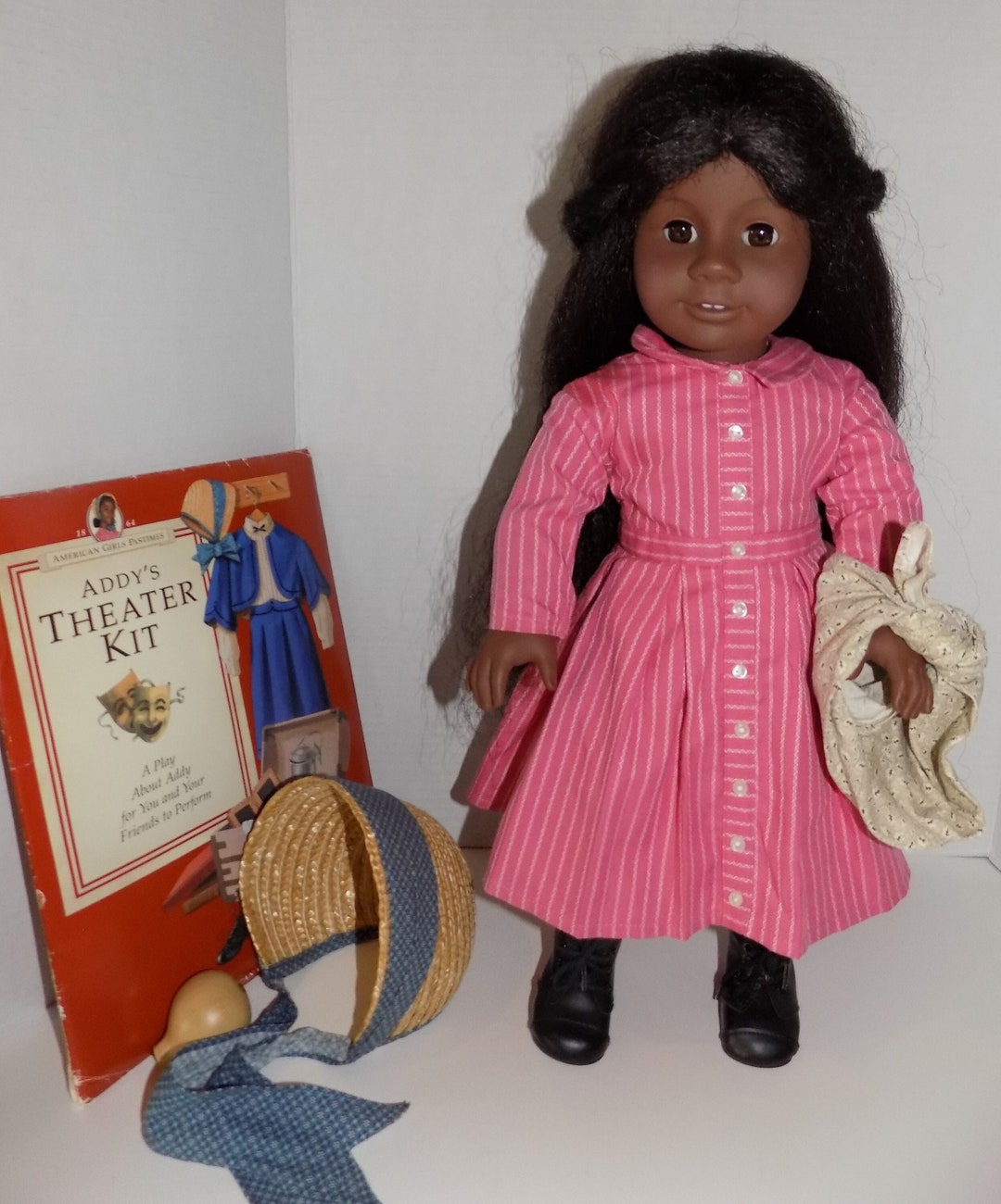 Pre Mattel Pleasant Company Addy American Girl 18 Doll W Meet Outfit Accessories Theater Kit