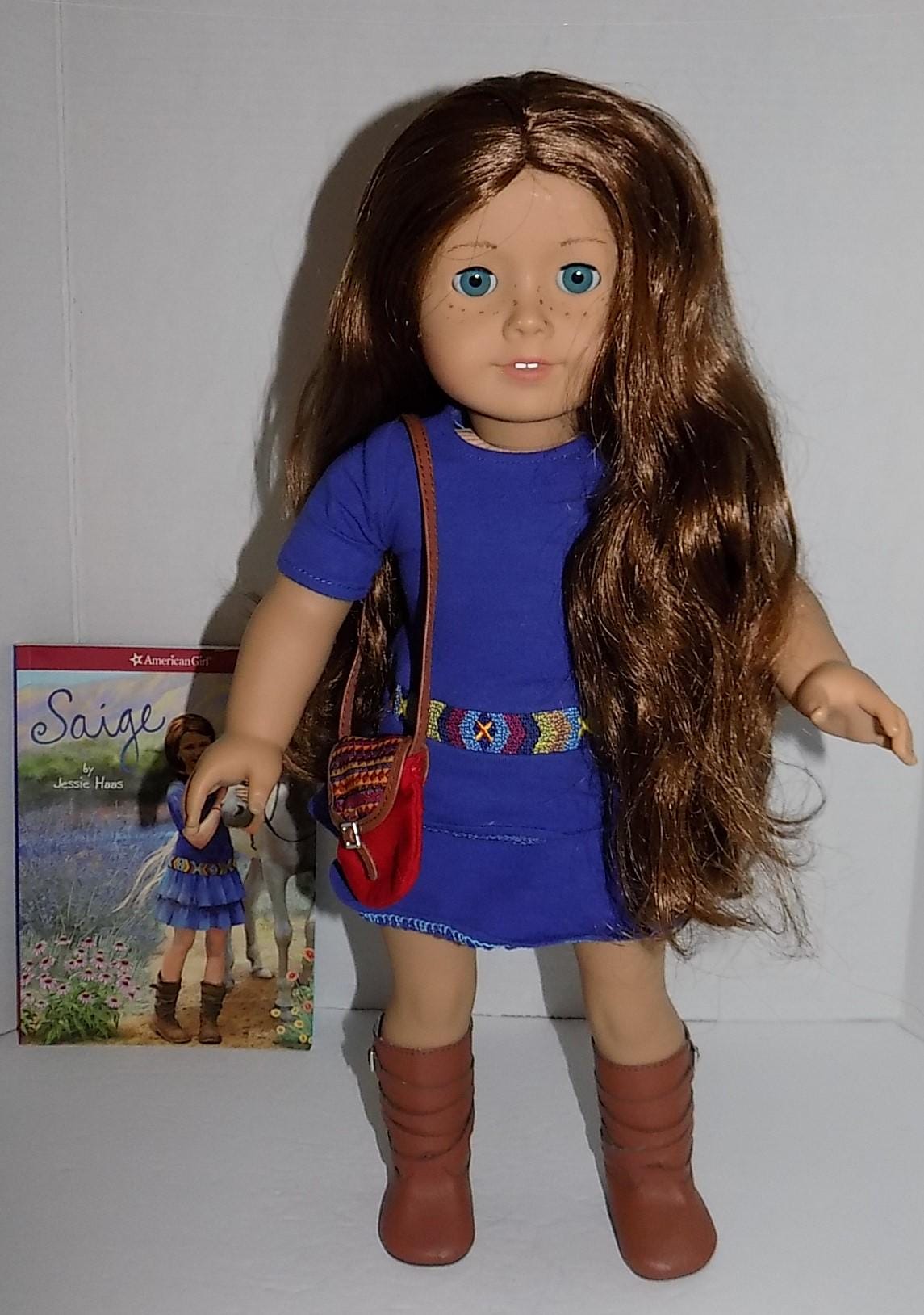 Retired GOTY Saige EUC American Girl Doll W Meet Outfit, Earrings ...