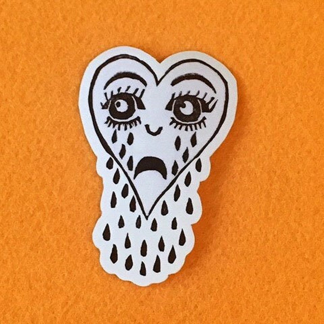Crying Heart Sticker - Etsy