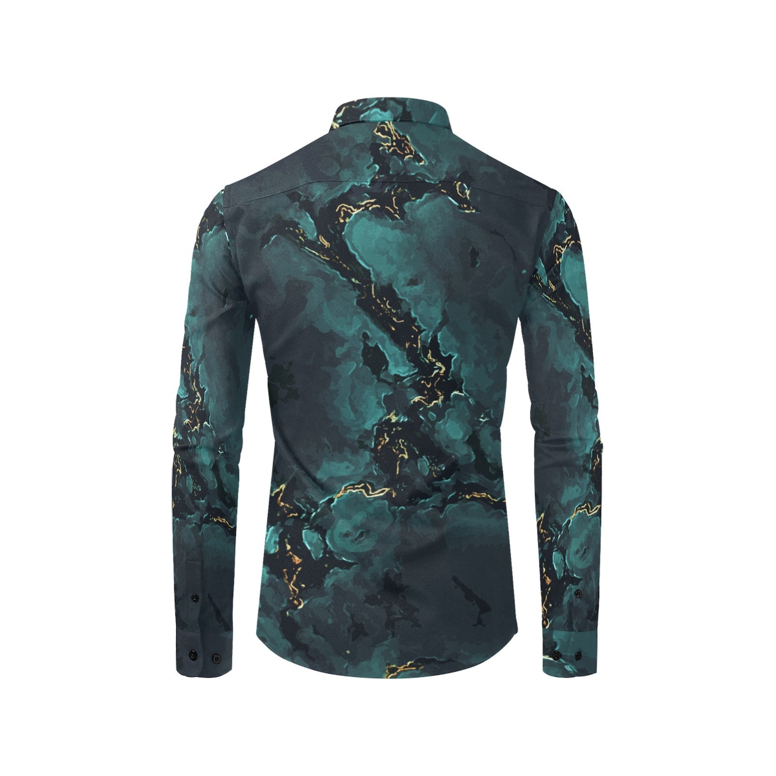 Turquoise Crystal - Men's Casual Dress Shirt: Poly Viscose Spandex ...