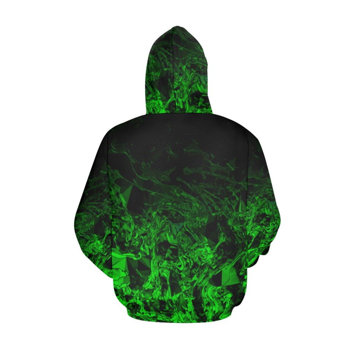 Green Mutant - Men's Pull Over Hoodie - Green and Black Polygon Swirl ...