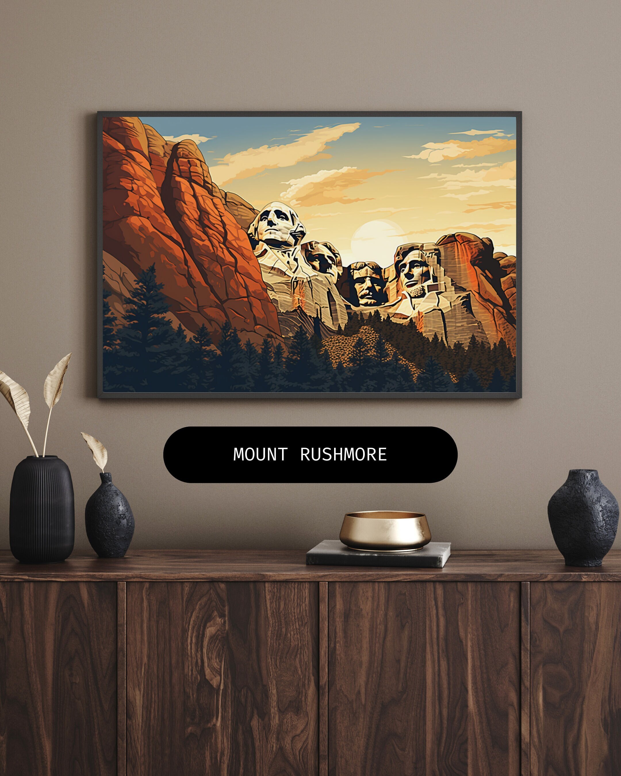 Mount Rushmore DIGITAL Print - High-quality Wall Art for Home & Office Decor - Iconic American ...