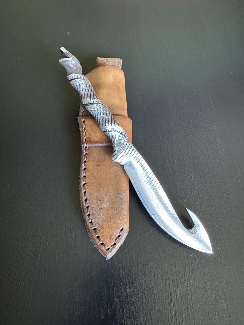 Gut Hook Twisted Rasp Knife - Etsy