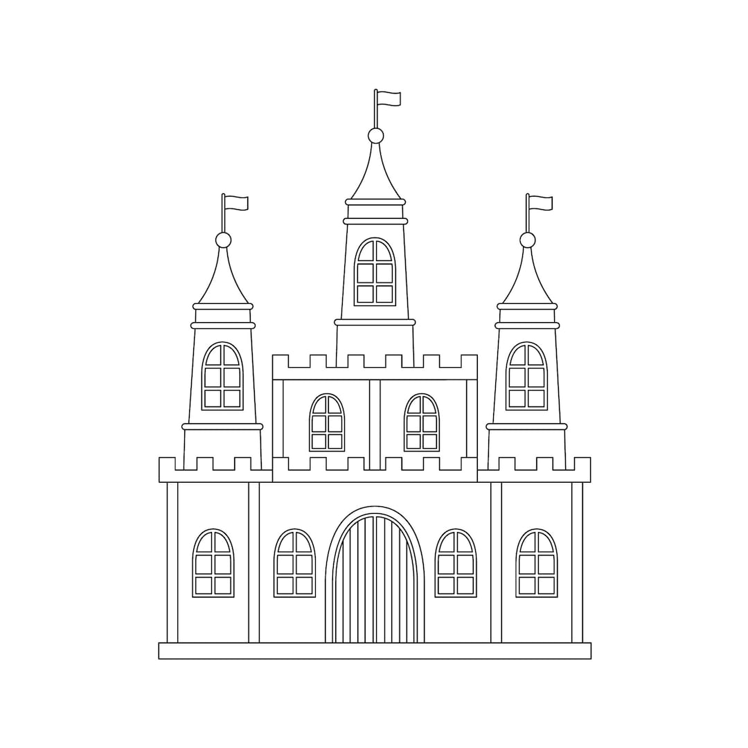 Castle Digital Stamps. Castle Line Art. Castle Outlines. Digital Images ...