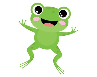 Cute Hopping Frog Clipart