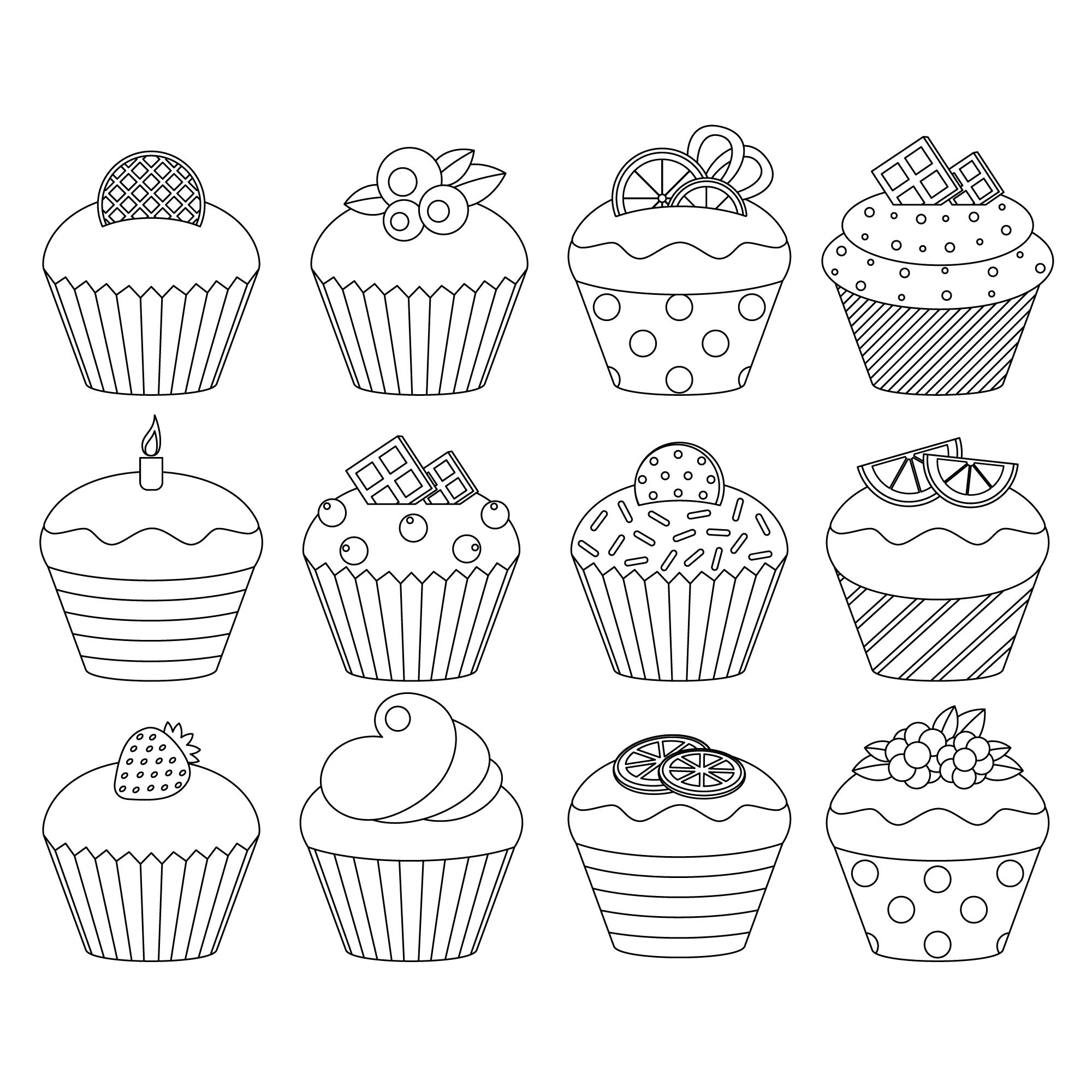 Drawings Of Cupcakes