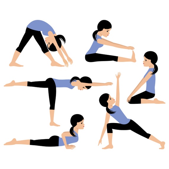 Yoga Clipart. Vector Fitness Graphic. Digital Images | Etsy