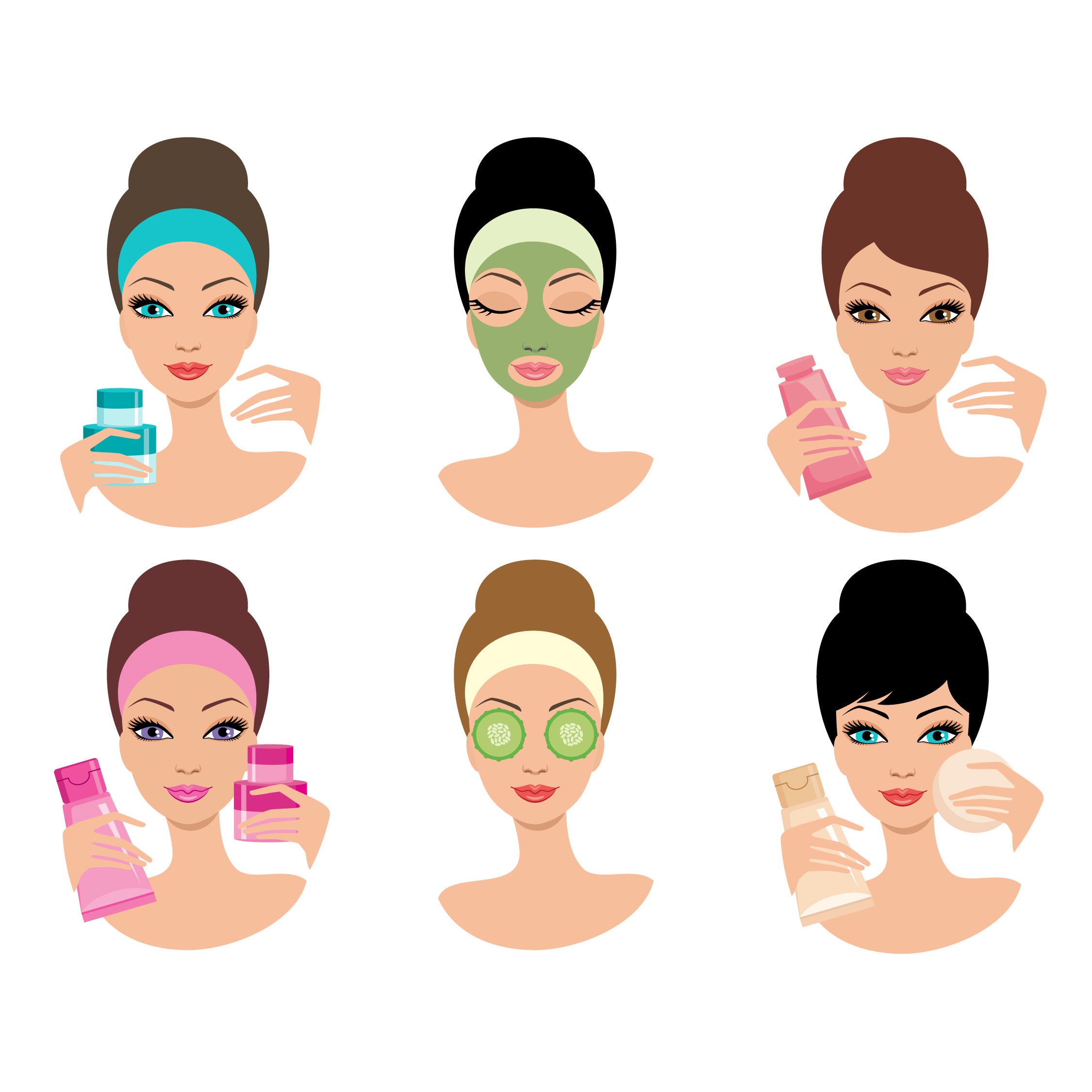 Beauty and Cosmetology Clipart. Vector Beauty Graphics. Digital Images ...