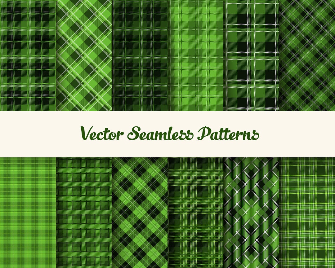 Tartan Green St. Patrick's Day. Pattern Digital Paper Pack. Tartan ...