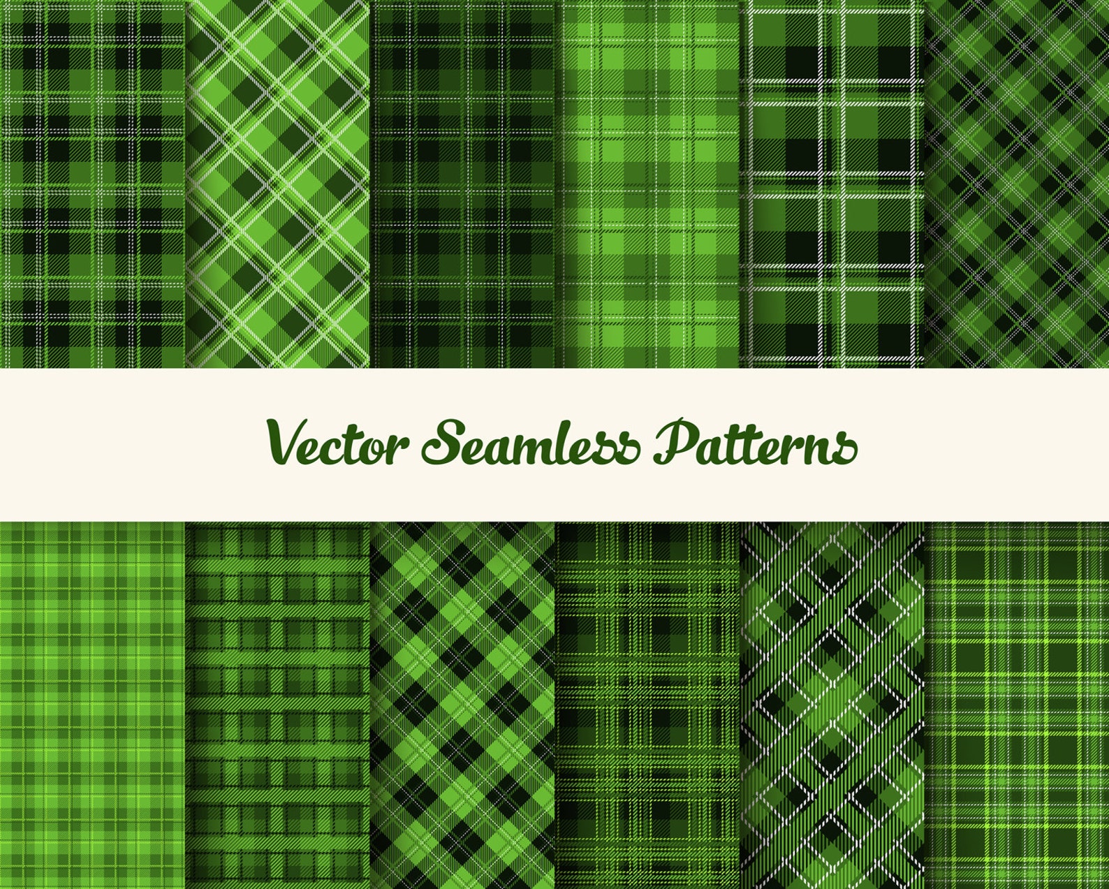 Tartan Green St. Patrick's Day. Pattern Digital Paper Pack. Tartan ...