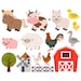Farm Animals сlipart. Vector Farm Animals Graphic. Cow, Horse, Goat ...