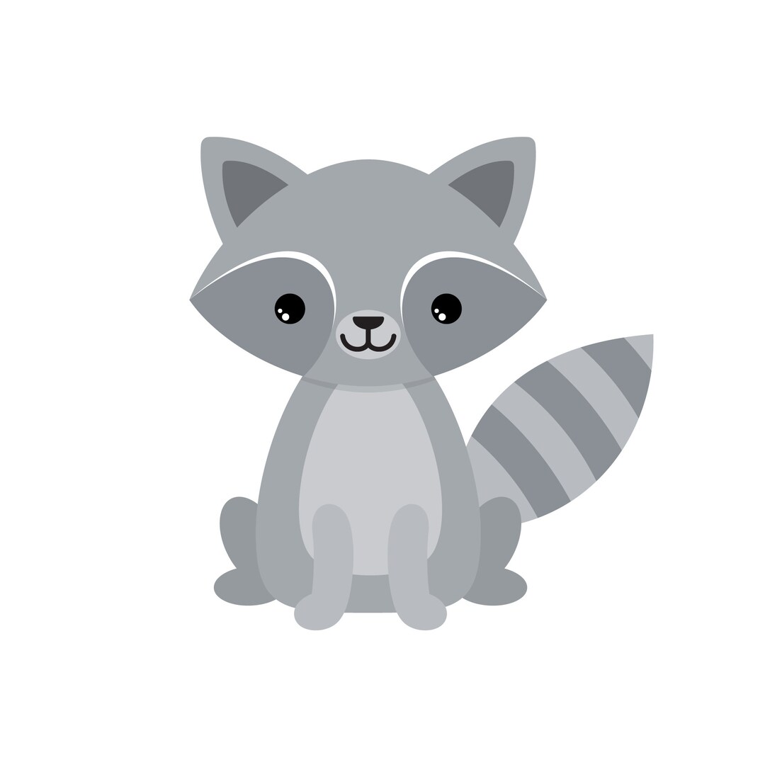 Raccoon Single Clipart. Raccoon Graphic. Digital Images, Instant ...