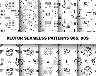 Digital Paper 90s 80s Patterns Seamless Printable. Memphis | Etsy