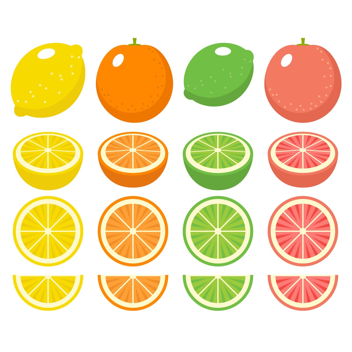 Citrus сlipart. Lemon Lime Orange Grapefruit. Citrus - Etsy