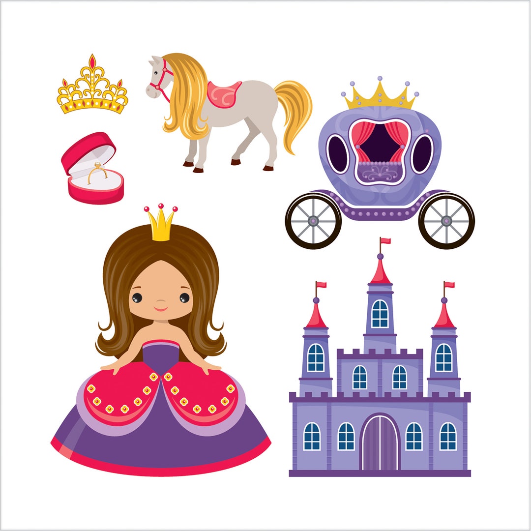 Princess Clipart. Digital Clipart. Castle Carriage Horse - Etsy UK