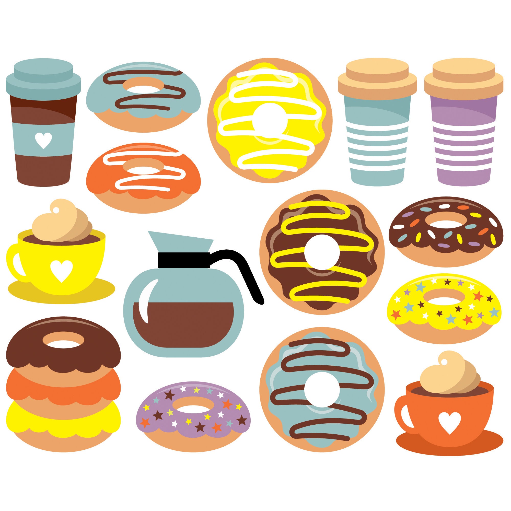 Coffee And Doughnuts Clipart