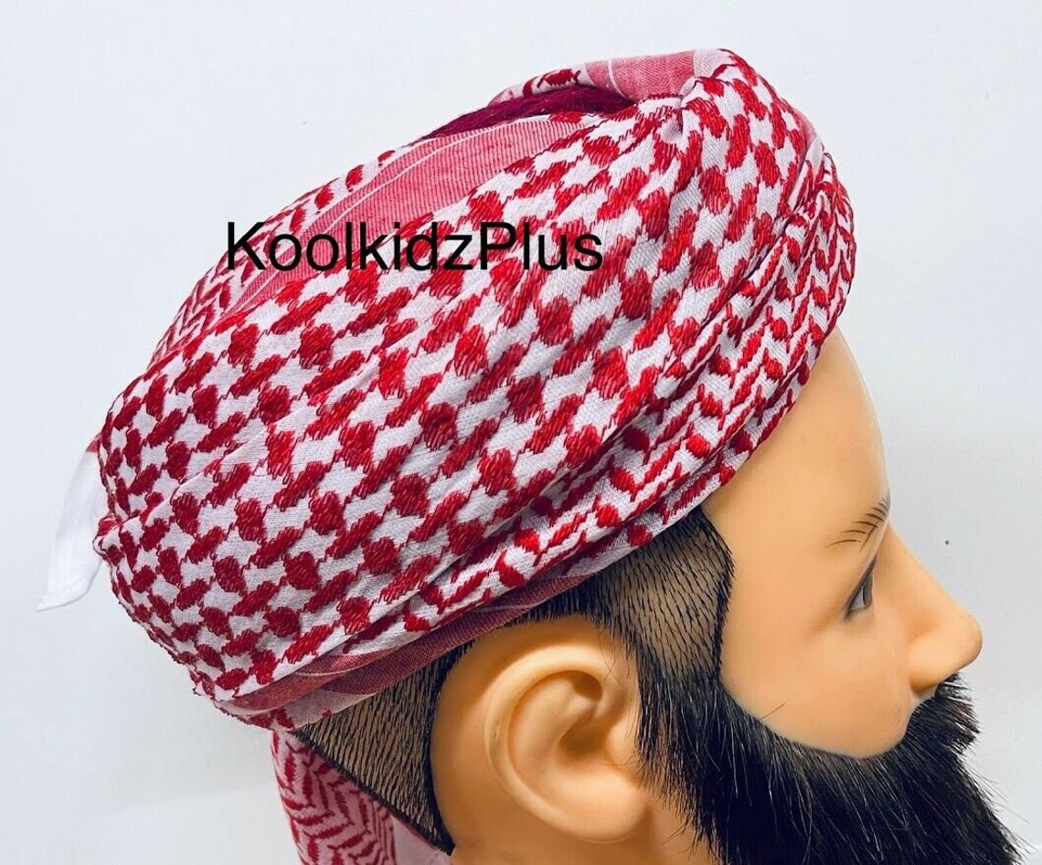 Men’s / Women’s Shamash / Saudi Military Red Arab Keffiyeh Scarf Face ...