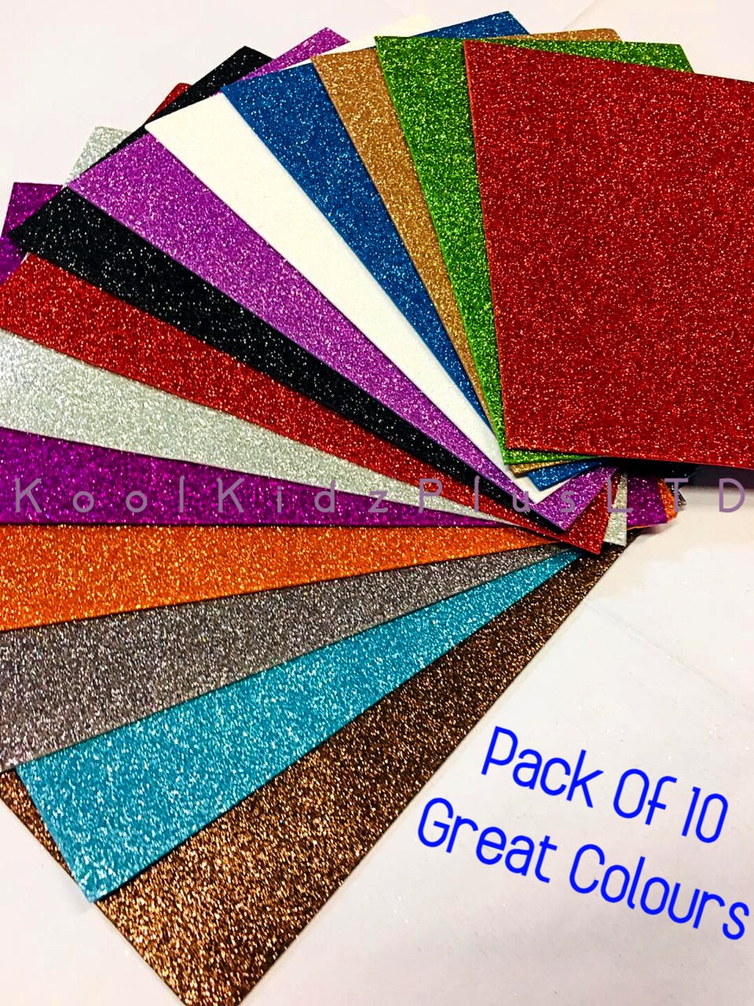 A4 Pack of 10 Glitter Sheets Eva Foam Glitter Sheet High Quality Arts ...