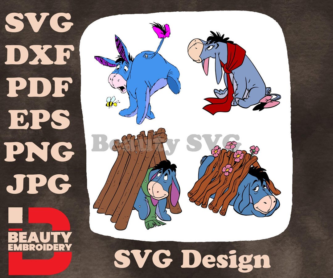 Winnie the Pooh - Eeyore Dancing With Flower and Red Scarf - Building ...