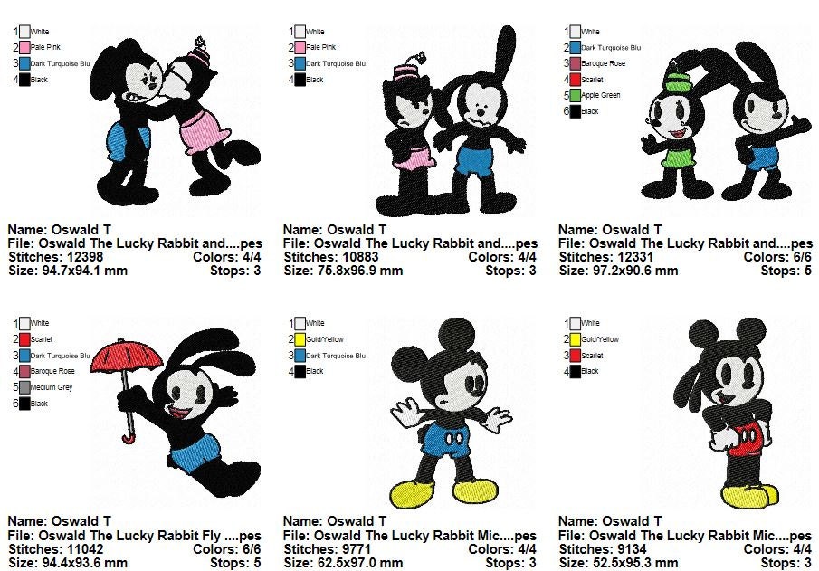 Package 12 Oswald 05 Embroidery Designs - Etsy