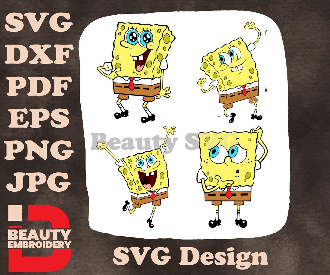 Spongebob Squarepants - Multiple Happy and Excited Poses - Krusty Krab Fry Cook Character Art ...