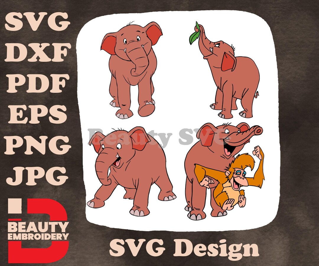 Jungle Book Colonel Hathi and Elephants Including Baby Hathi Jr ...