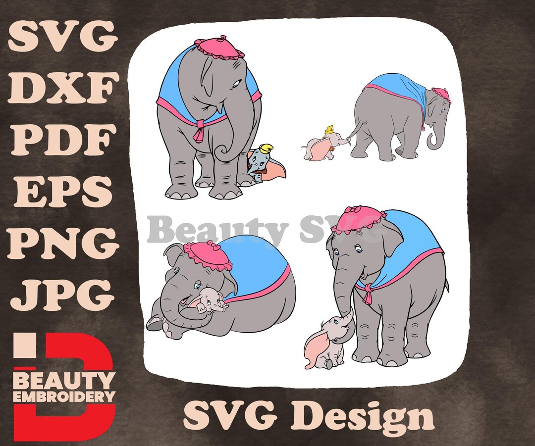 Dumbo Mrs Jumbo and Baby Dumbo Motherly Love and Circus Elephant Family ...