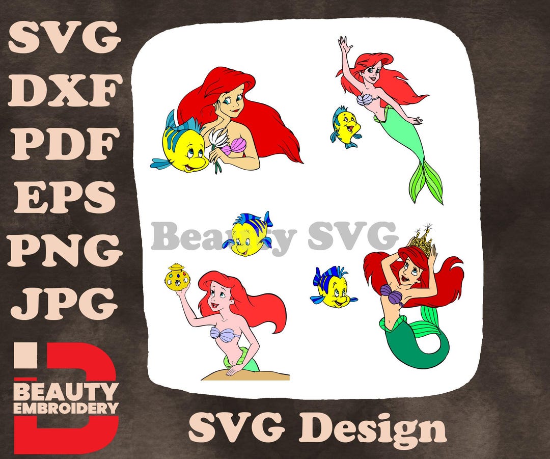 The Little Mermaid - Ariel Mermaid and Human Form With Dinglehopper and ...