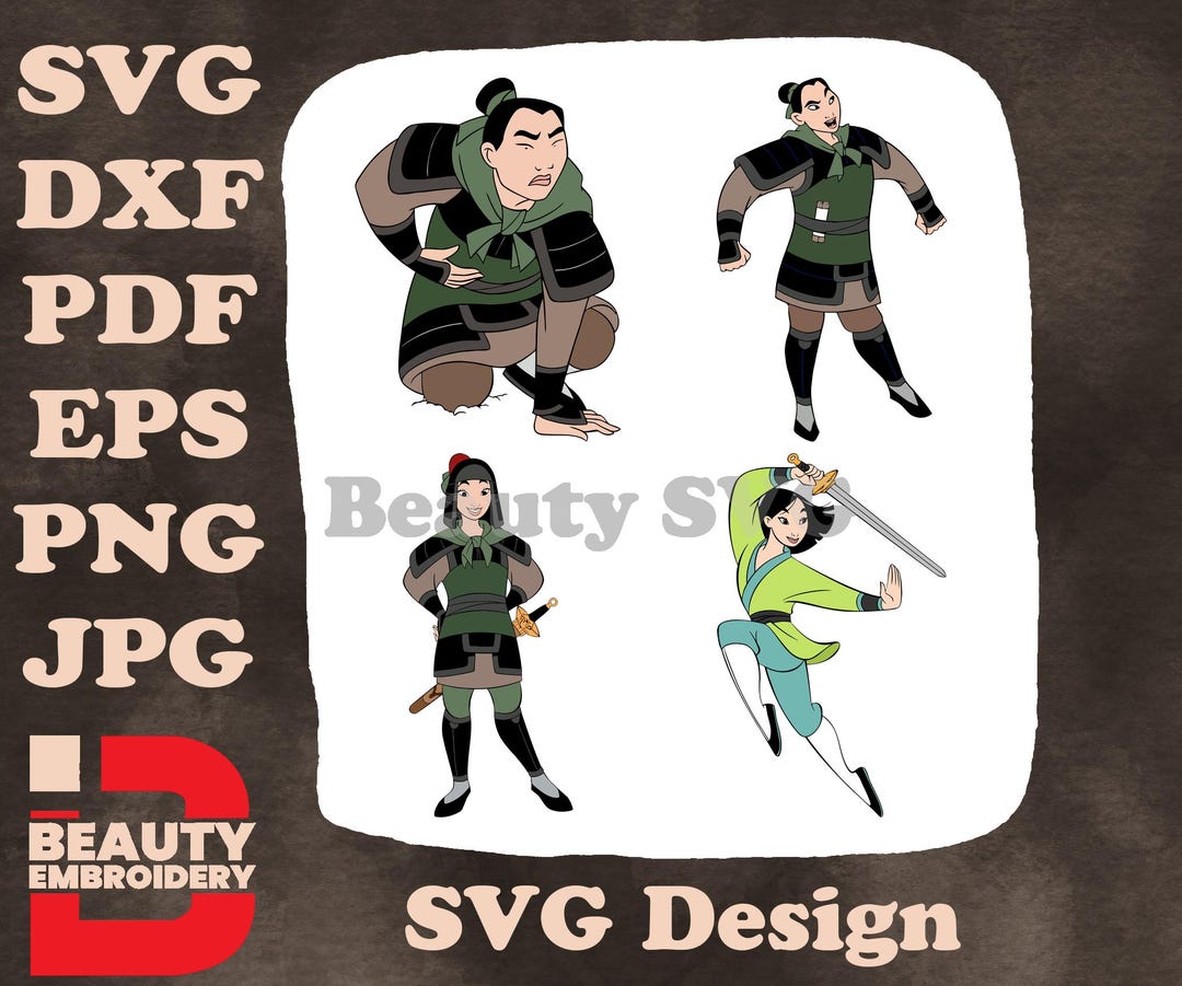 Mulan Friends Yao Ling Chien Po and Mulan as Ping With Sword Characters ...