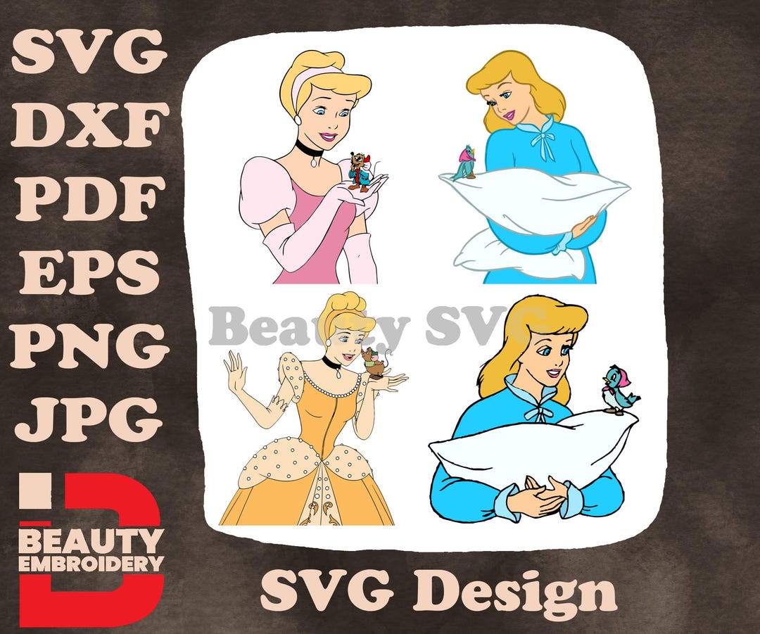 Disney Cinderella Pink Torn Dress Gold Gown Pillow Birds Hope and ...