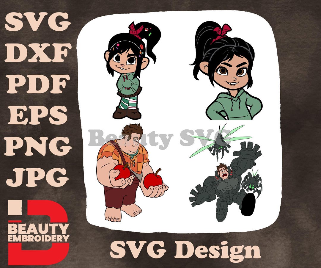 Wreck It Ralph - Vanellope Von Schweetz - Ralph With Apple and Cy Bug ...