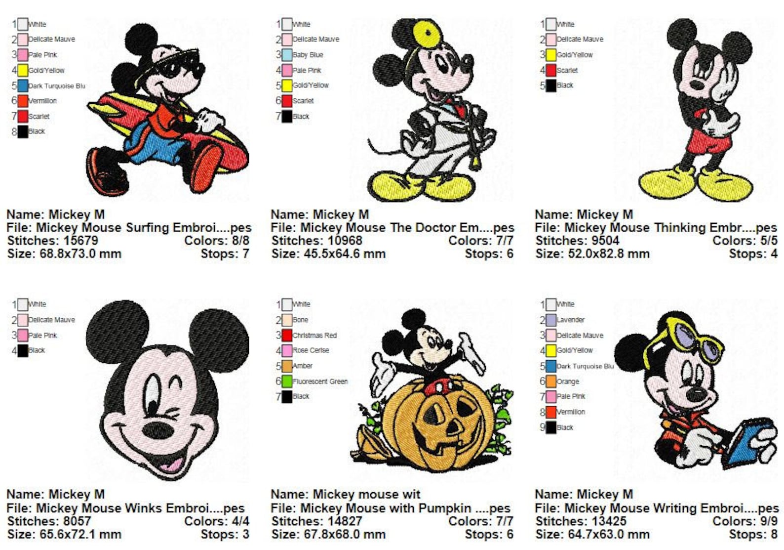 Package 25 Mickey Mouse 03 Embroidery Designs - Etsy