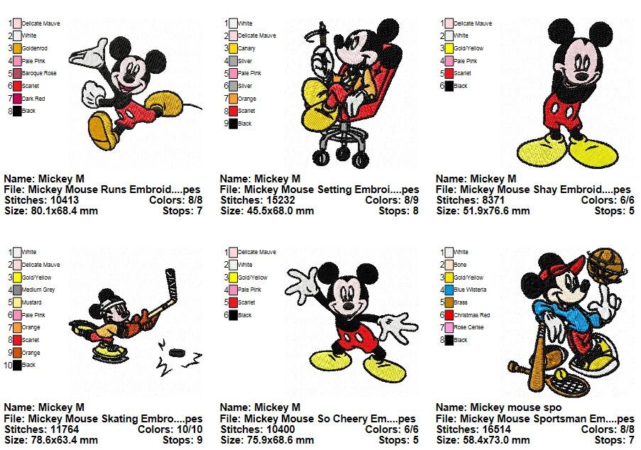 Package 25 Mickey Mouse 03 Embroidery Designs - Etsy