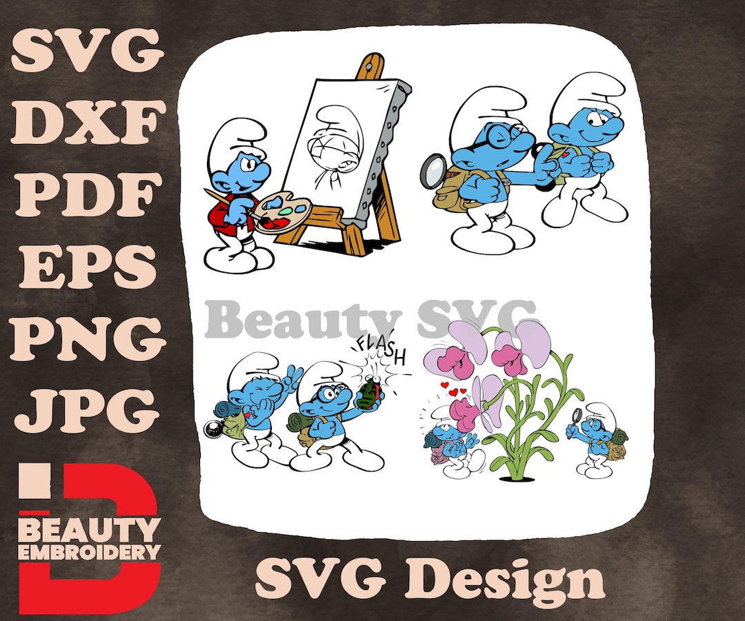 The Smurfs Painter Smurf Smurfs Playing Pranks and Smurf With Flowers ...