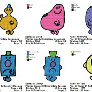 Package 30 Mr Men Embroidery Designs - Etsy