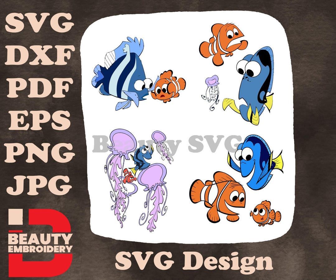 Disney Pixar Finding Nemo Dory Nemo Gill Jellyfish Aquarium Friends ...