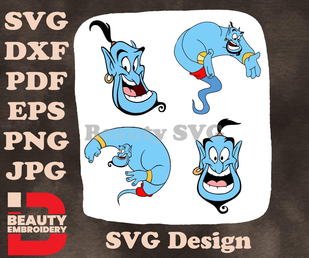 Aladdin All Powerful Genie Classic Character Poses and Joyful Antics ...